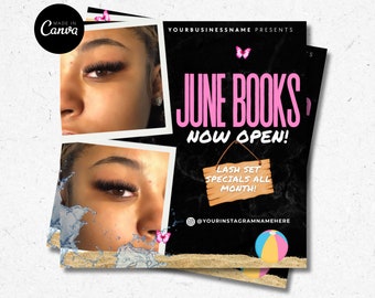 June Booking Flyer, DIY Flyer Template Design, June Appointment Flyer ...