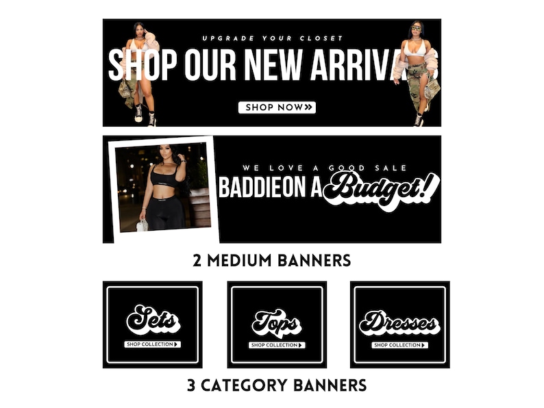 DIY Website Banner Kit: Shopify Boutique Templates (canva) - Etsy