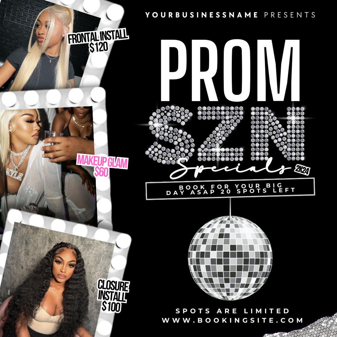 Prom Booking Flyer, Flyer, Homecoming Flyer, Book Now Flyer, Prom ...