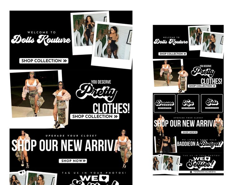 DIY Website Banner Kit: Shopify Boutique Templates (canva) - Etsy