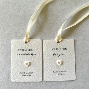 Personalised Wedding Favour Tags, Alcohol Tags, We Tied the Knot ...