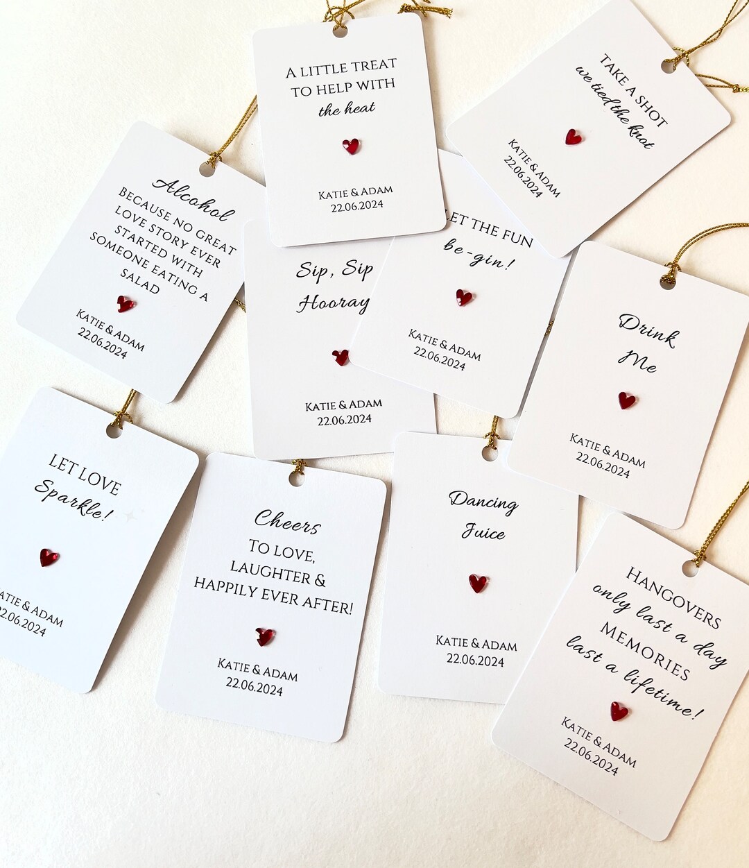 Personalised Wedding Favour Tags, Alcohol Tags, We Tied the Knot ...