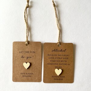 Personalised Wedding Favour Tags, Alcohol Tags, We Tied the Knot ...