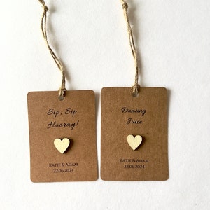 Personalised Wedding Favour Tags, Alcohol Tags, We Tied the Knot ...