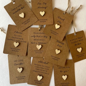 Personalised Wedding Favour Tags, Alcohol Tags, We Tied the Knot ...