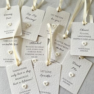 Personalised Wedding Favour Tags, Alcohol Tags, We Tied the Knot ...