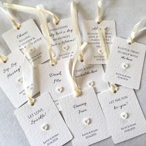 Personalised Wedding Favour Tags, Alcohol Tags, We Tied the Knot ...