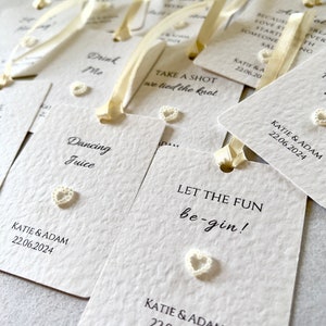 Personalised Wedding Favour Tags, Alcohol Tags, We Tied the Knot ...