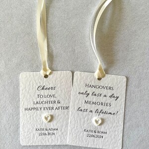 Personalised Wedding Favour Tags, Alcohol Tags, We Tied the Knot ...