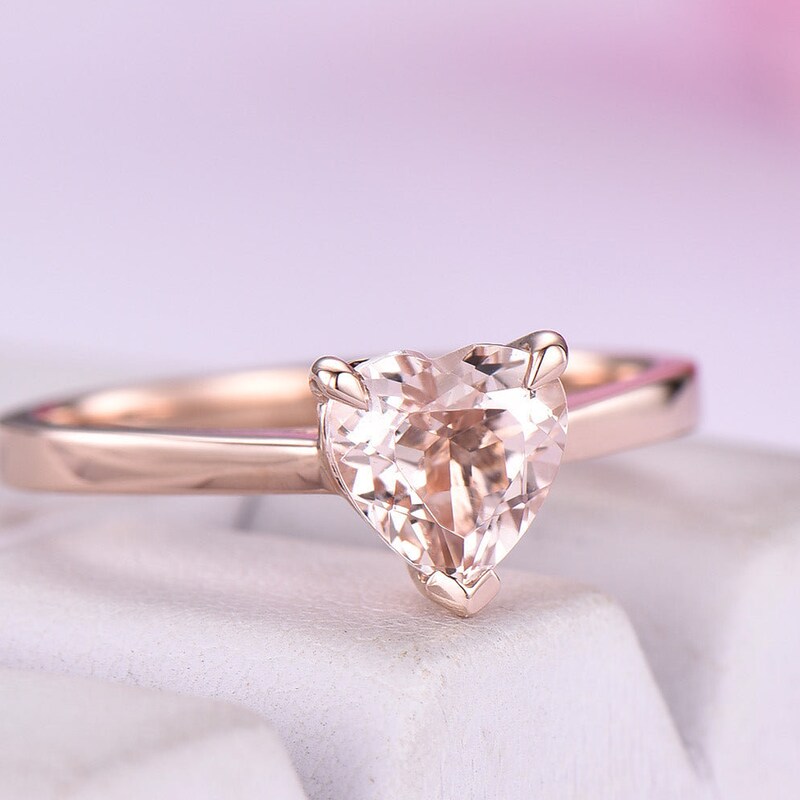 Heart Shaped Morganite Ring - Etsy