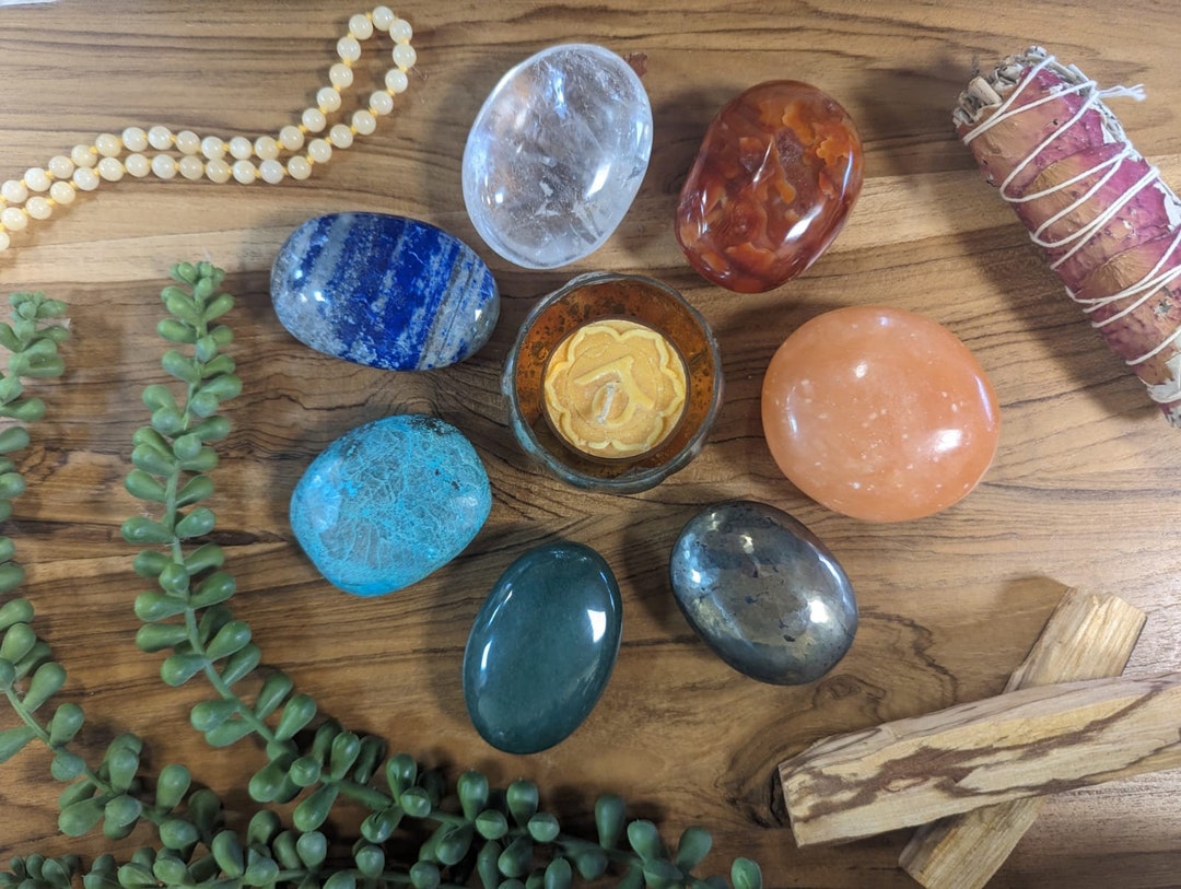 Extra Large Galet Crystal Chakra Set - Etsy