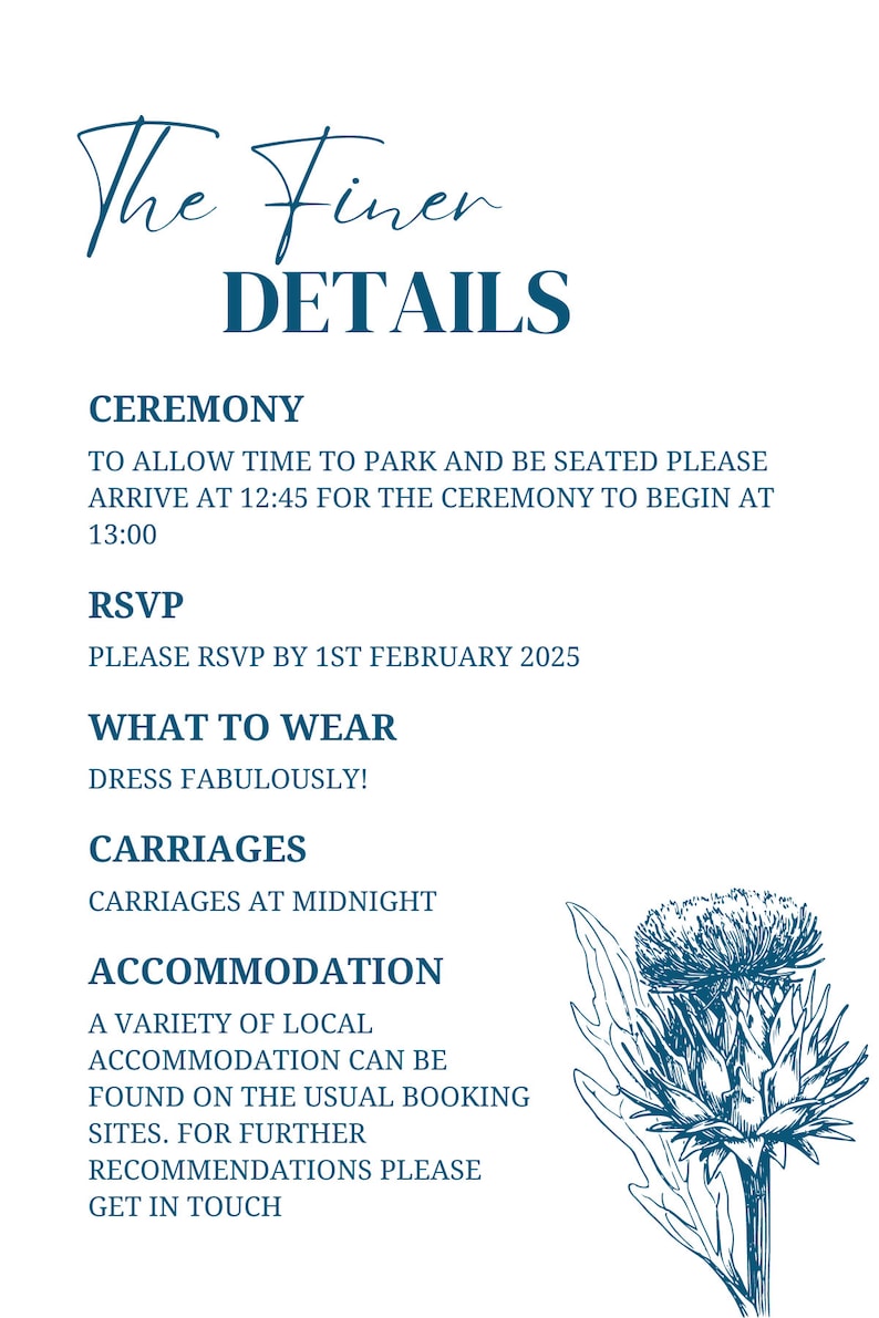 Blue Tartan Thistle Wedding Invitation Suite - Editable Template ...