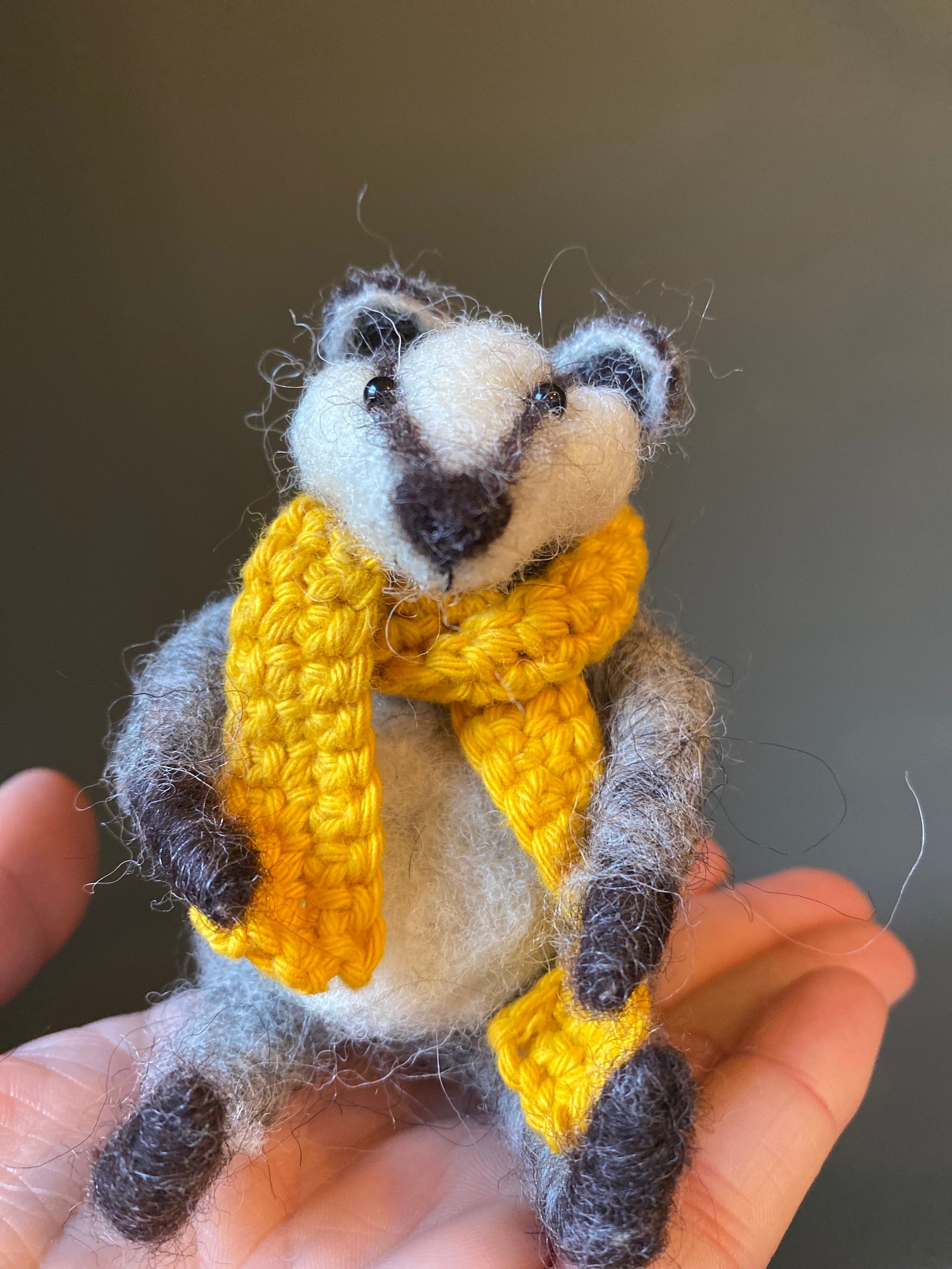 Needle Felt Badger Handmade Gift Cute Badger Wool Character Miniature ...