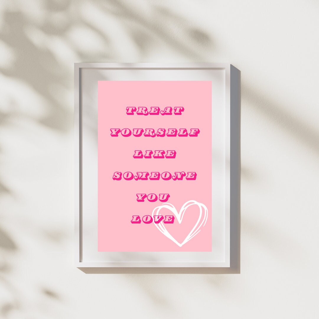 Pink Printable Poster for Bedroom and Living Room treat - Etsy