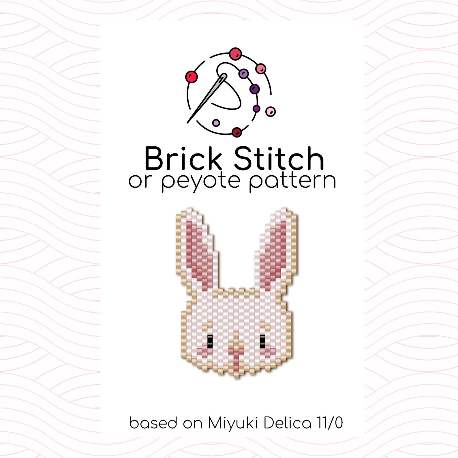 Cute Rabbit Brick Stitch Pattern Brick or Peyote Stitch Pattern Based ...