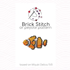 Clown Fish Brick Stitch Pattern - Brick or Peyote Stitch Pattern Based ...