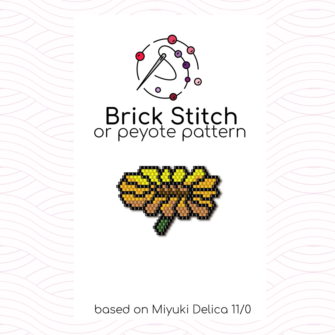 Yellow Daisy Brick Stitch Pattern - Brick or Peyote Stitch Pattern ...