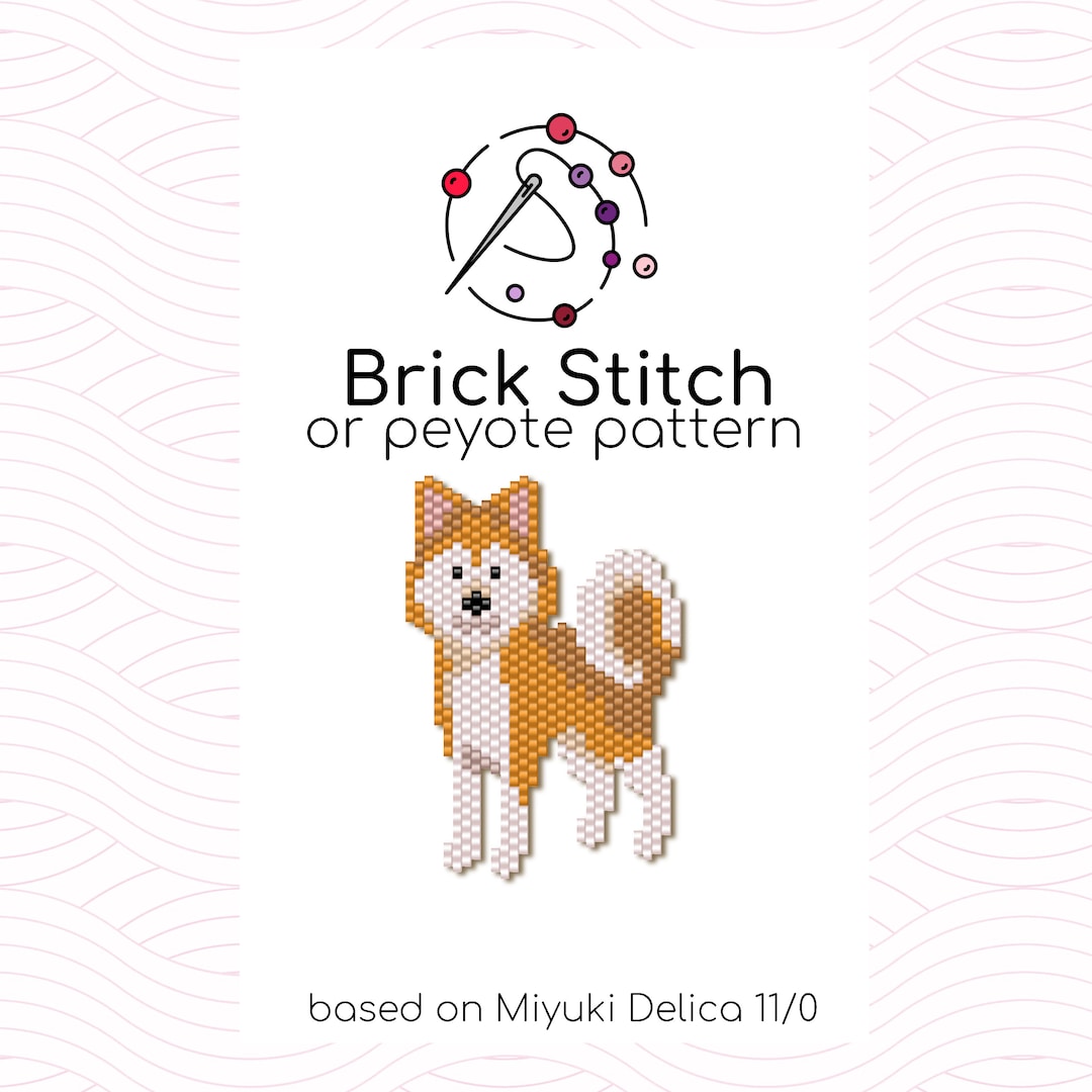 Happy Shiba Dog Brick Stitch Pattern - Brick or Peyote Stitch Pattern ...