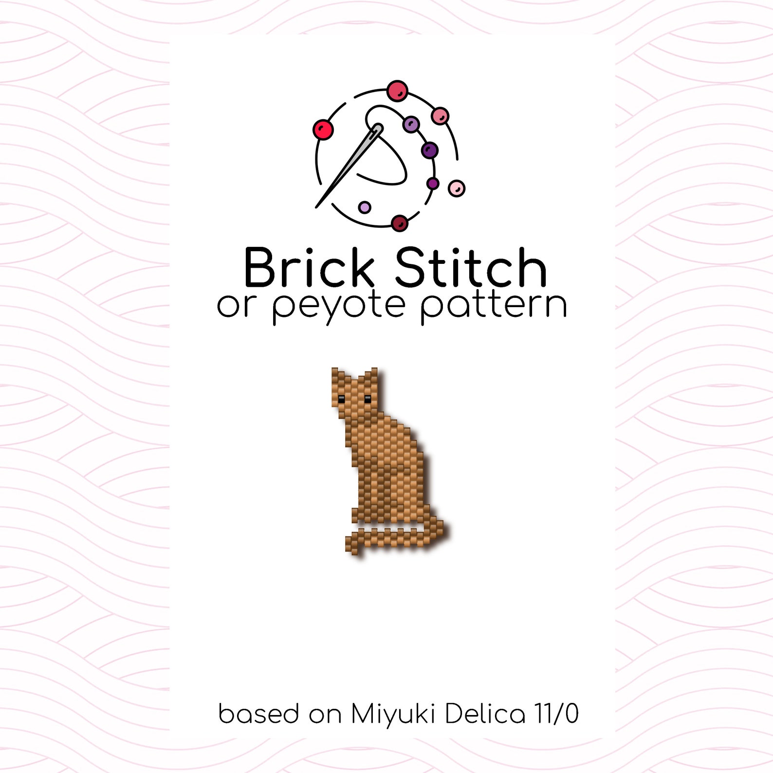 Tiny Cat Brick Stitch Pattern Brick or Peyote Stitch Pattern Based on ...