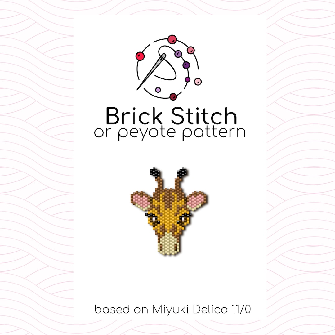 Cute Giraffe Brick Stitch Pattern - Brick or Peyote Stitch Pattern ...