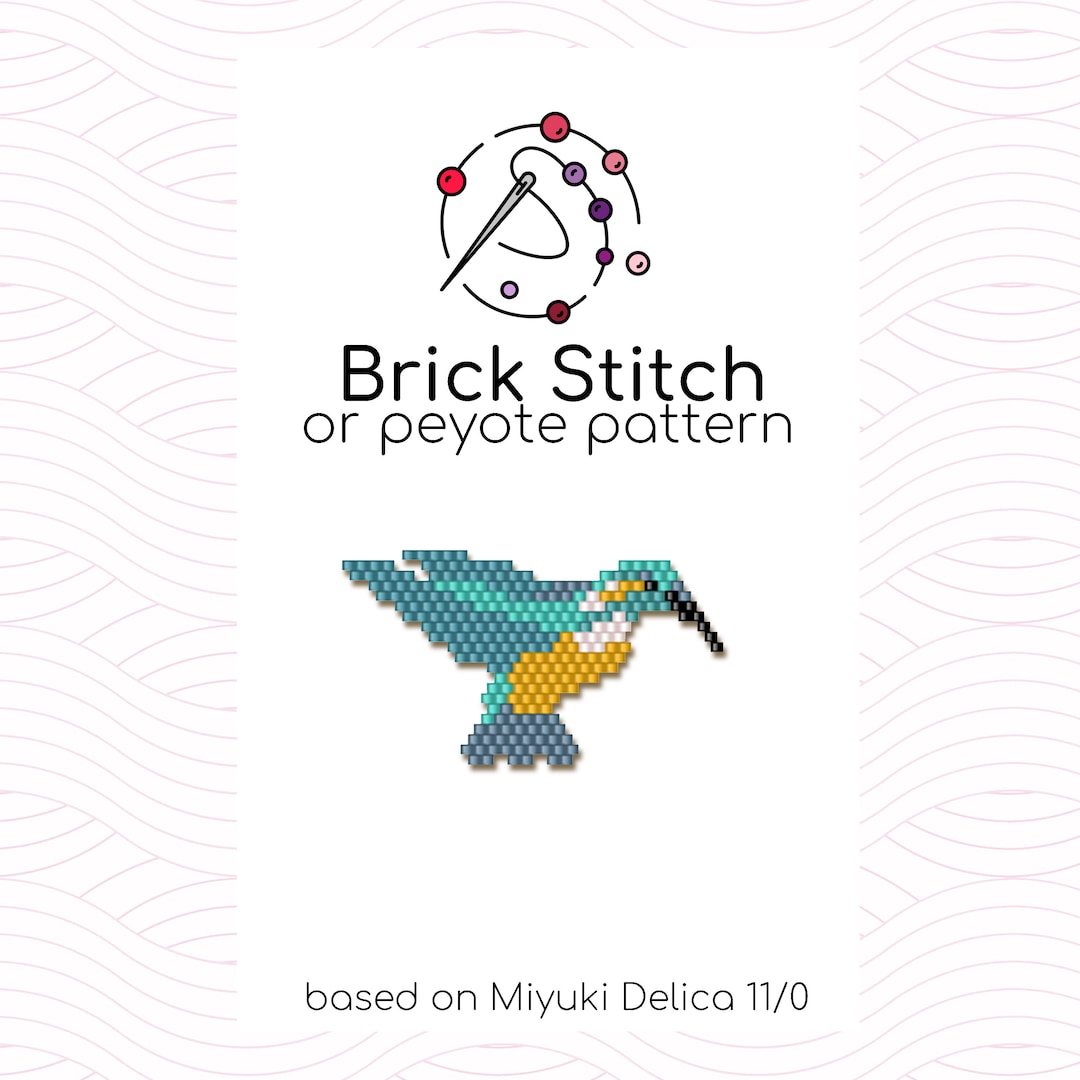 Hummingbird Brick Stitch Pattern - Brick or Peyote Stitch Pattern Based ...