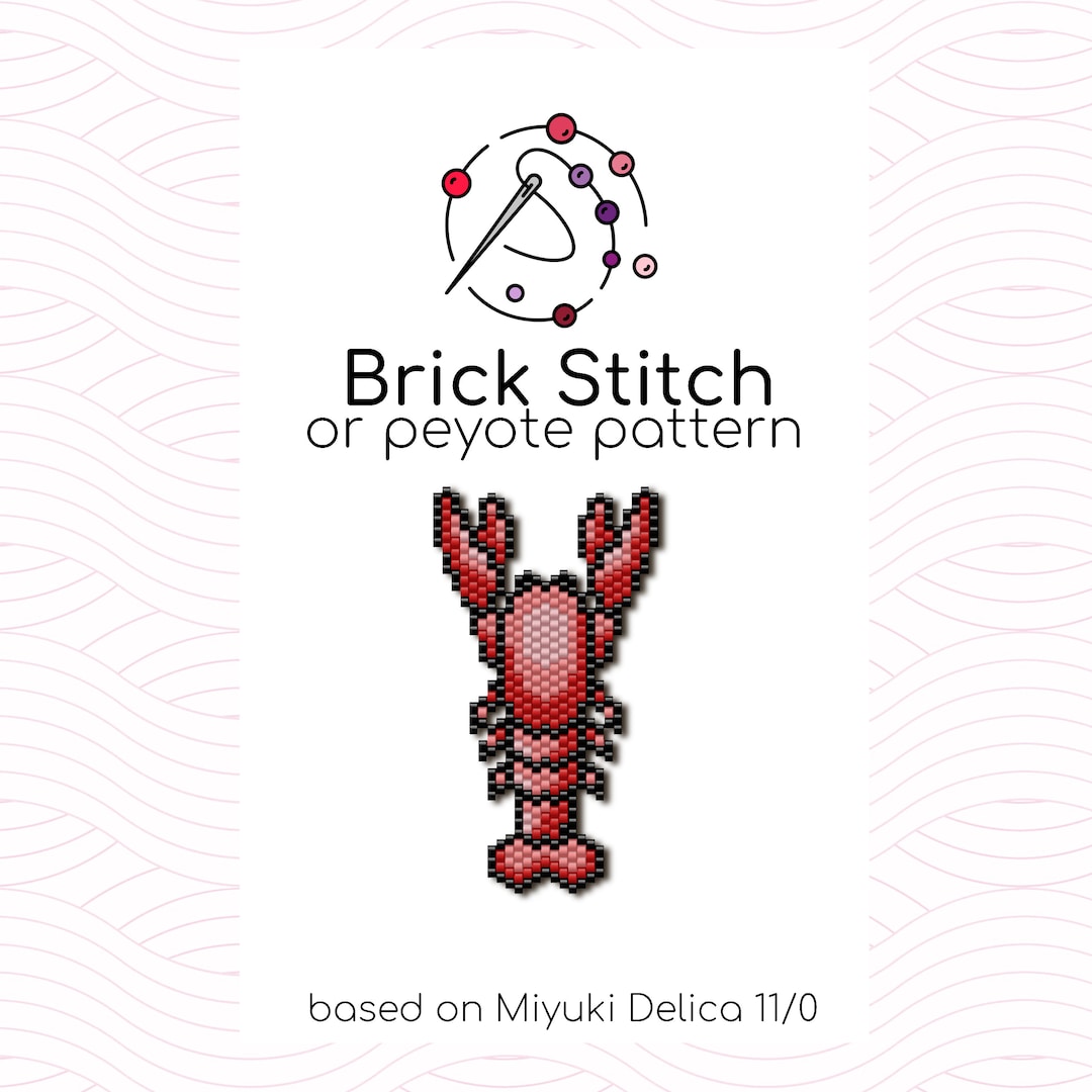 Lobster Brick Stitch Pattern - Brick or Peyote Stitch Pattern Based on ...