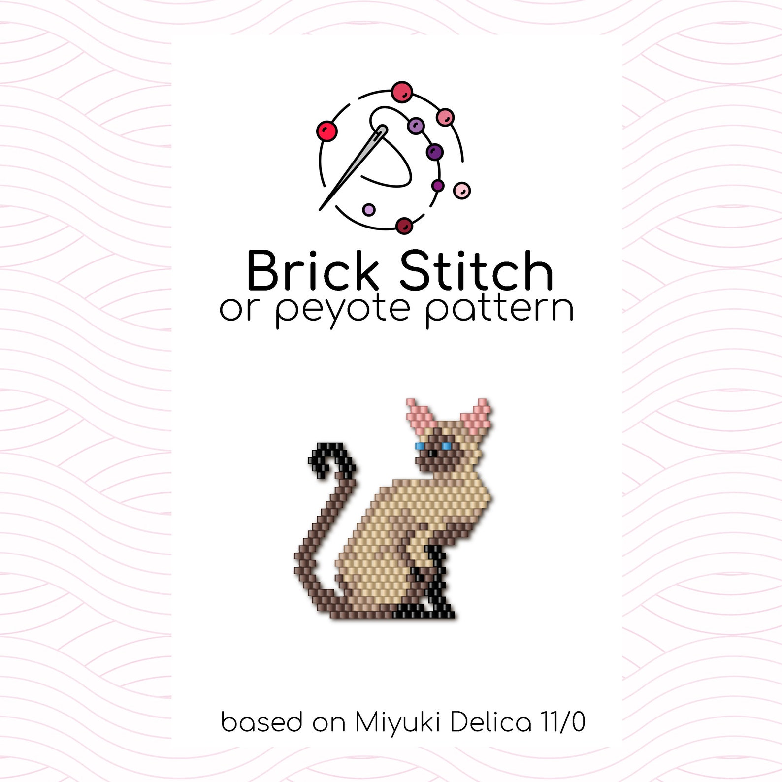 Siamese Cat Brick Stitch Pattern Brick or Peyote Stitch Pattern Based ...