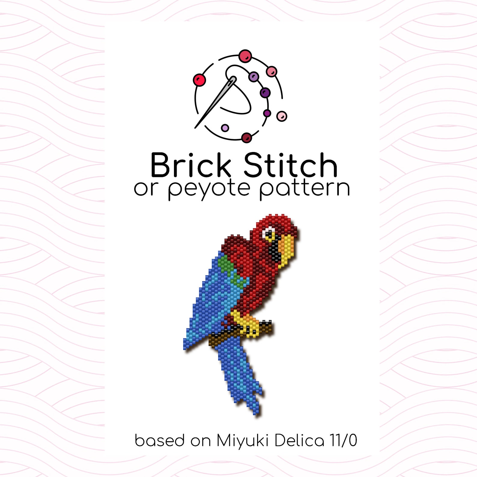 Big Parrot Brick Stitch Pattern - Brick or Peyote Stitch Pattern Based ...