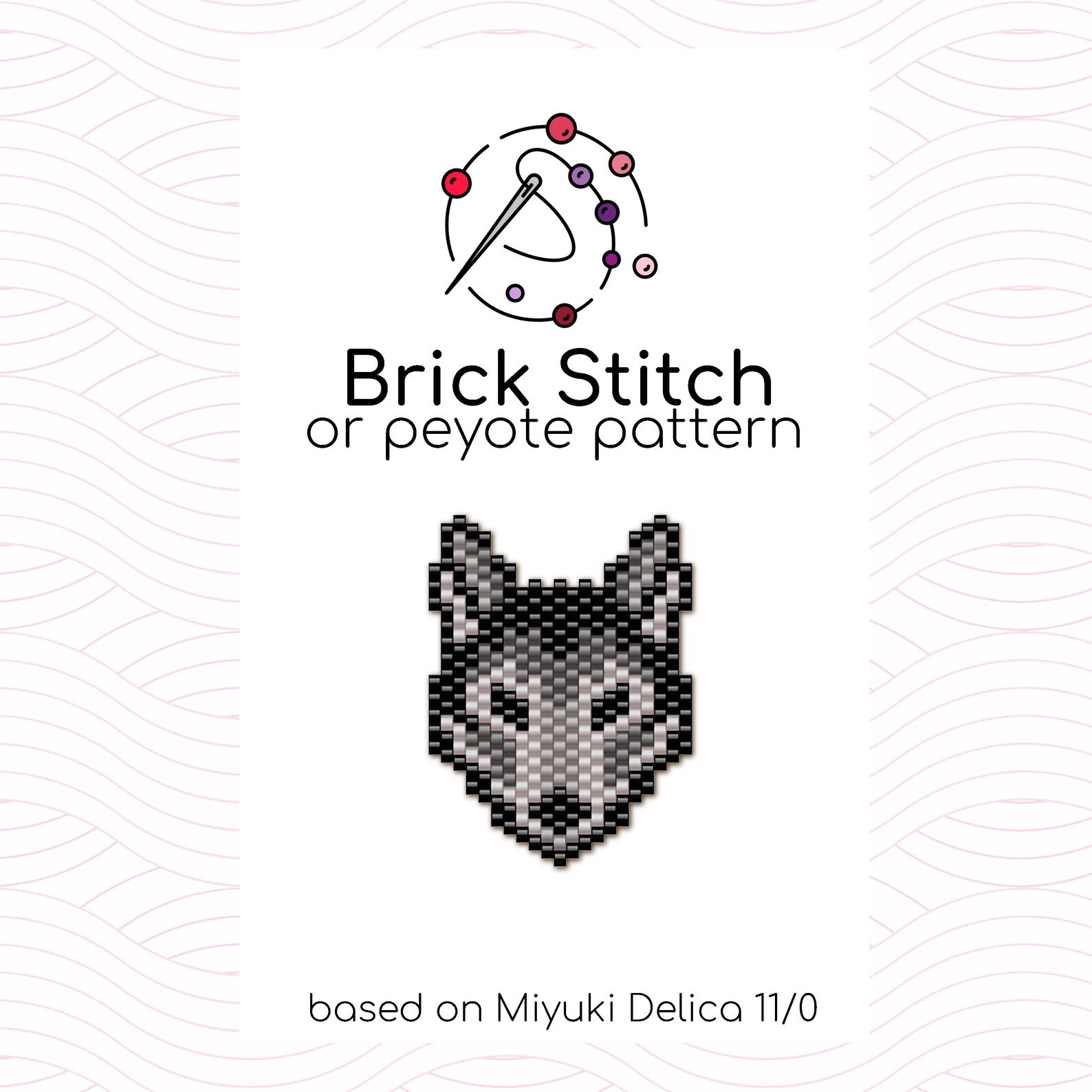 Grey Wolf Brick Stitch Pattern - Brick or Peyote Stitch Pattern Based ...
