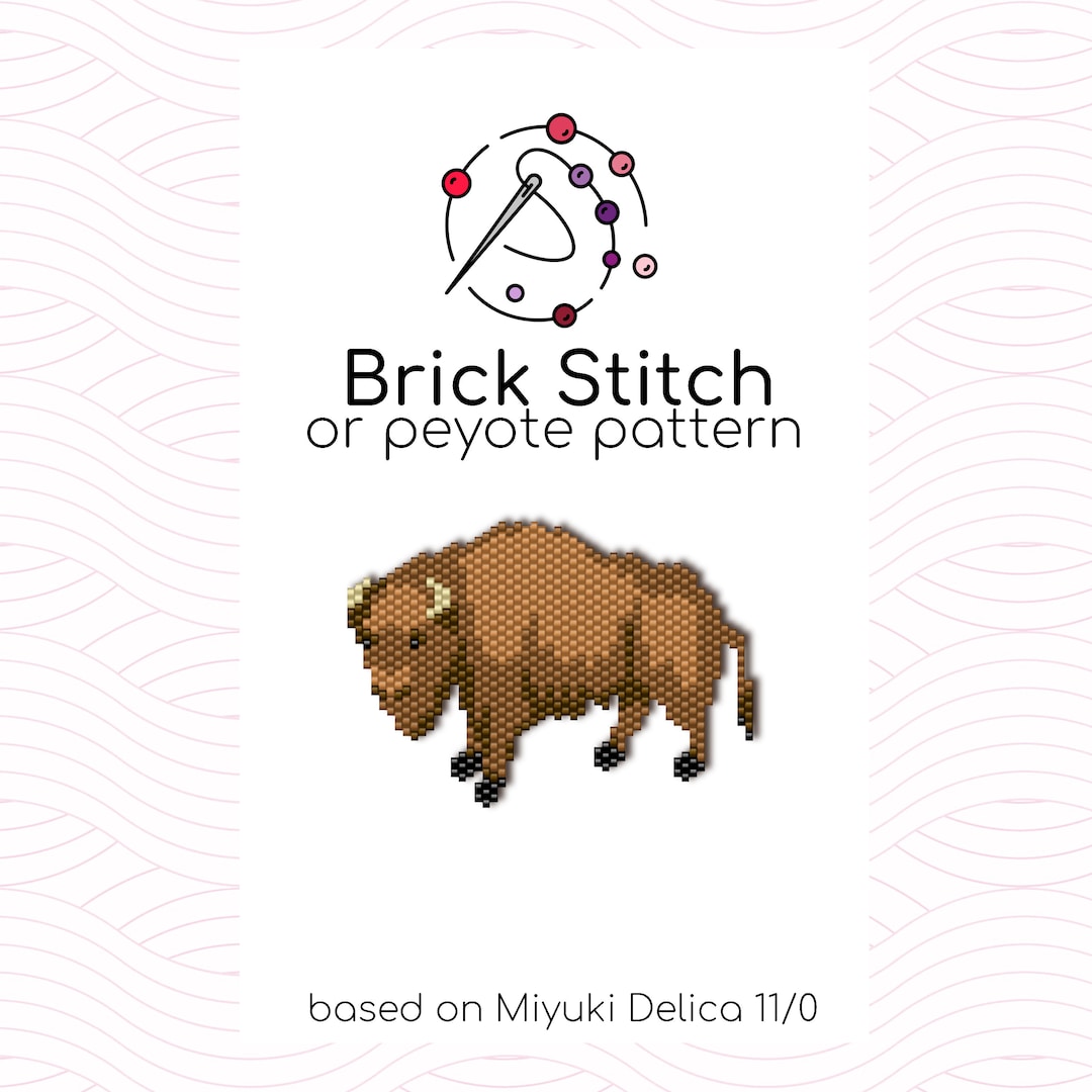 Buffalo or Bison Brick Stitch Pattern - Brick or Peyote Stitch Pattern ...