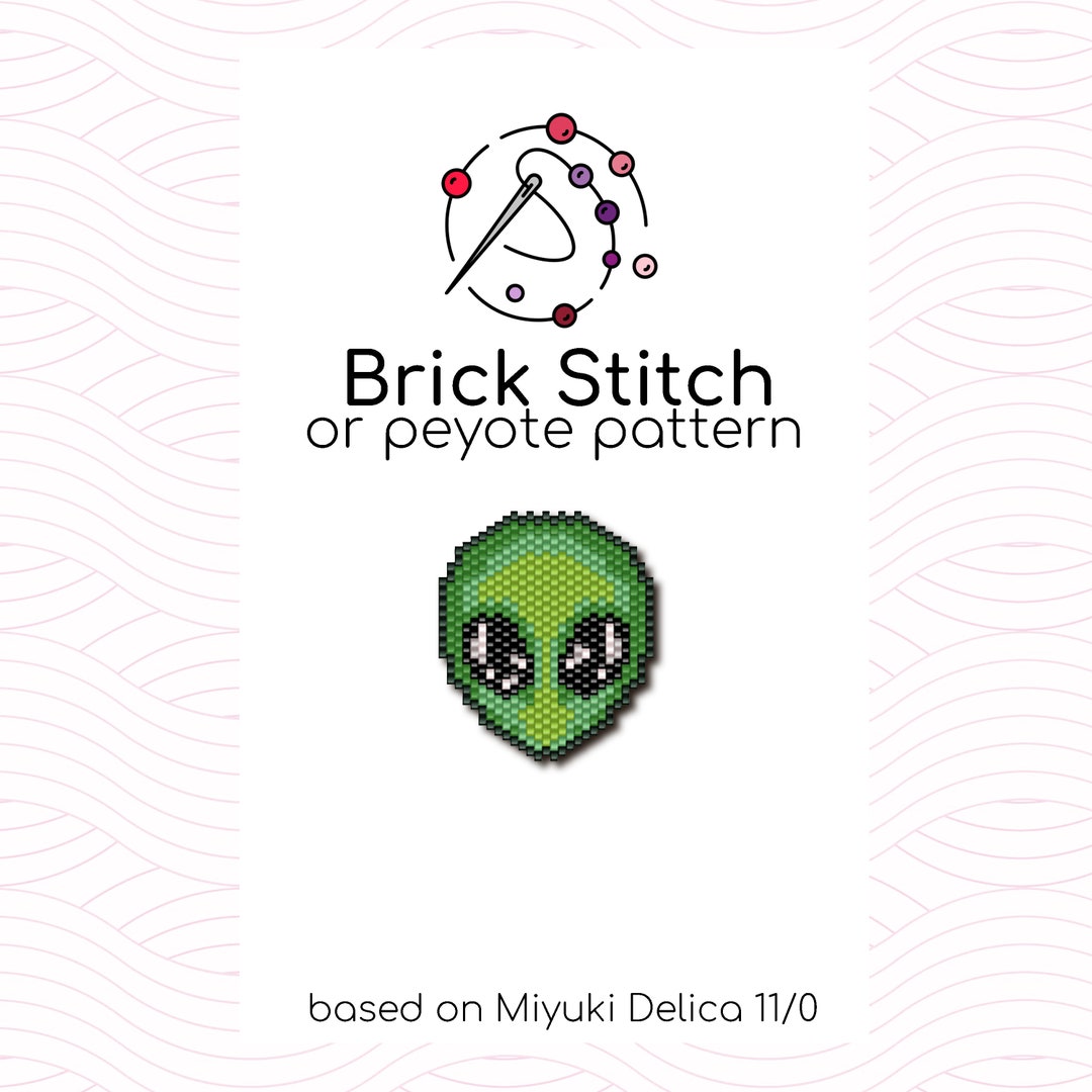 Alien Brick Stitch Pattern - Brick or Peyote Stitch Pattern Based on ...