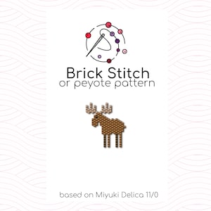 Tiny Moose Brick Stitch Pattern - Brick or Peyote Stitch Pattern Based ...