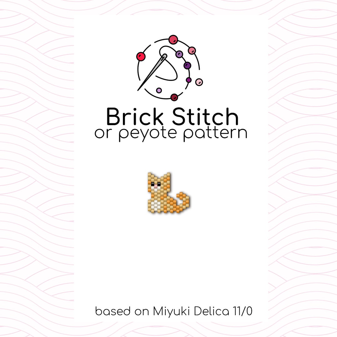 Tiny Kitten Cat Brick Stitch Pattern - Brick or Peyote Stitch Pattern ...
