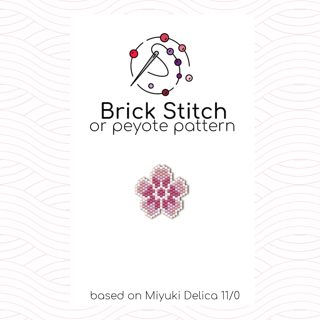 Small Cherry Flower or Sakura Brick Stitch Pattern - Brick or Peyote ...