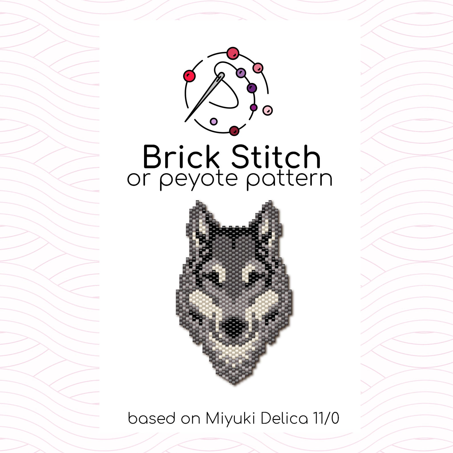 Wolf Brick Stitch Pattern - Brick or Peyote Stitch Pattern Based on ...