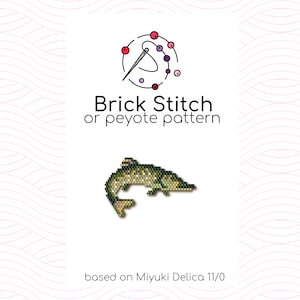 Pike Fish Brick Stitch Pattern - Brick or Peyote Stitch Pattern Based ...