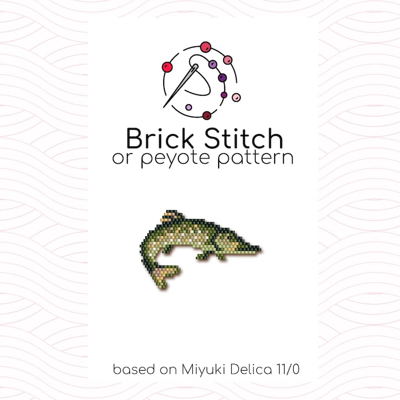 Pike Fish Brick Stitch Pattern Brick or Peyote Stitch Pattern Based on ...