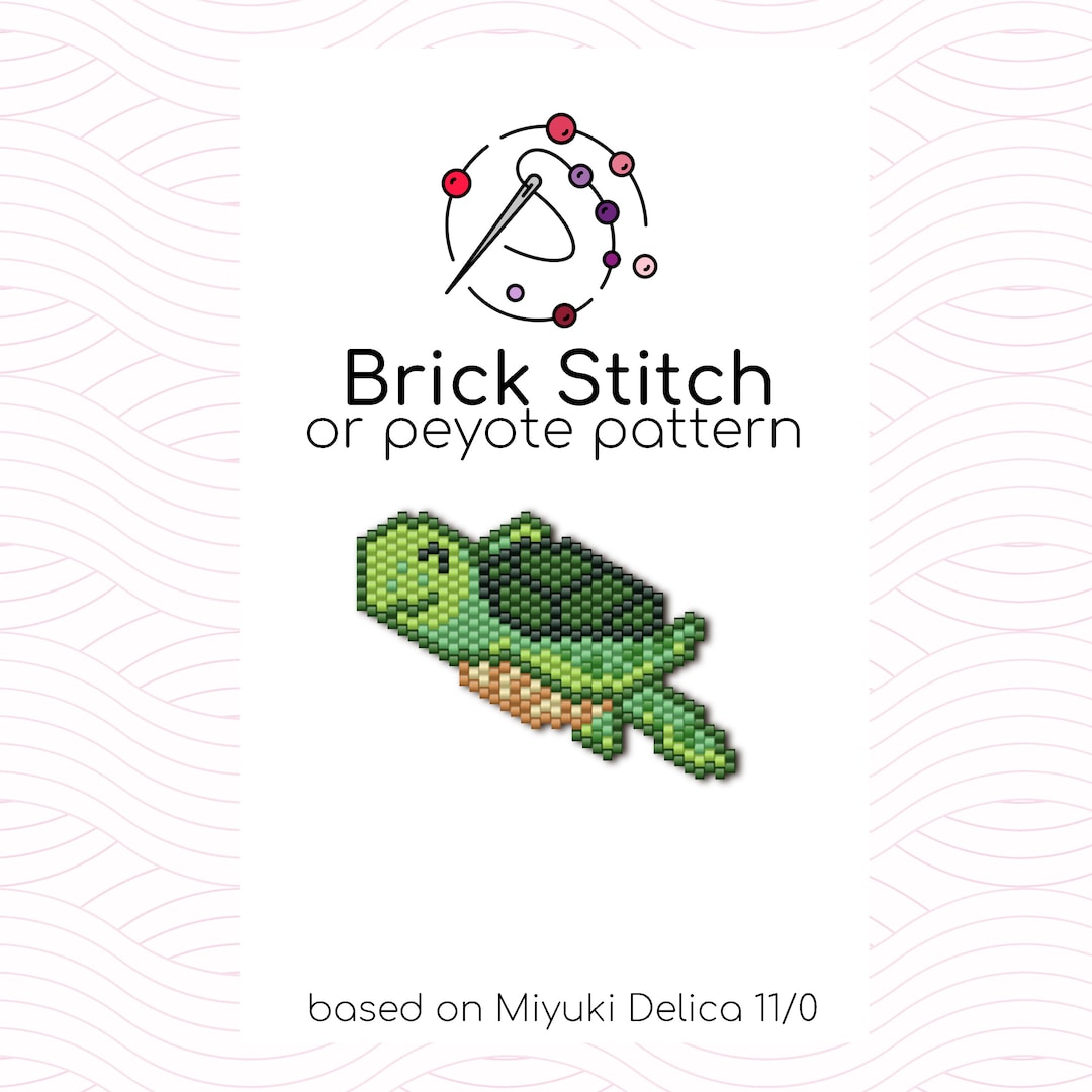 Cute Sea Turtle Brick Stitch Pattern - Brick or Peyote Stitch Pattern ...