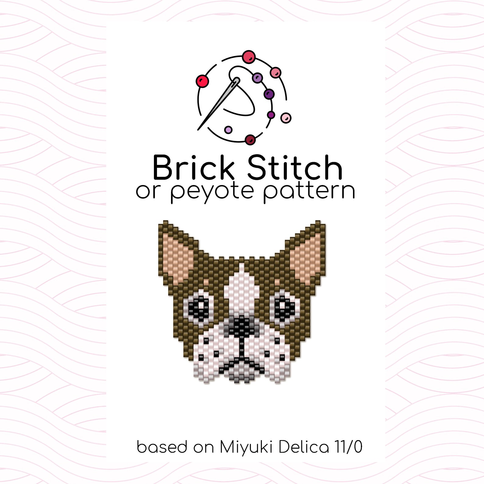 Frenchie Brick Stitch Pattern Brick or Peyote Stitch Pattern - Etsy