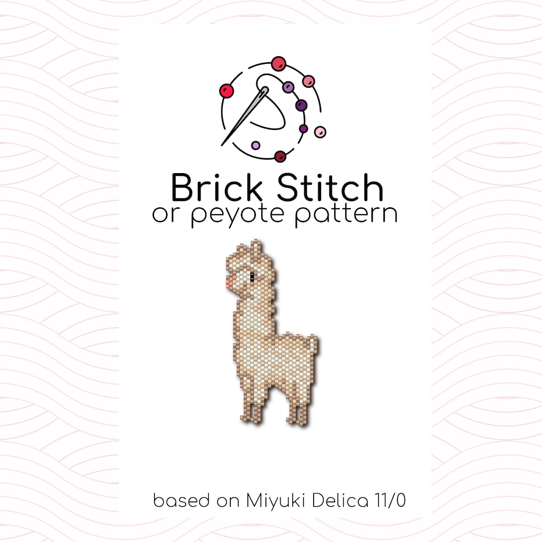 Alpaca Llama Brick Stitch Pattern - Brick or Peyote Stitch Pattern ...