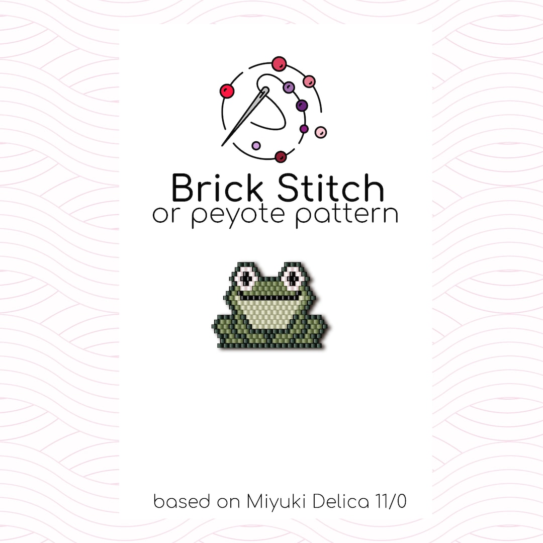 Tiny Green Frog Brick Stitch Pattern - Brick or Peyote Stitch Pattern ...