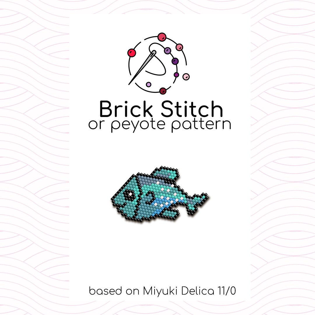 Happy Fish Brick Stitch Pattern - Brick or Peyote Stitch Pattern Based ...