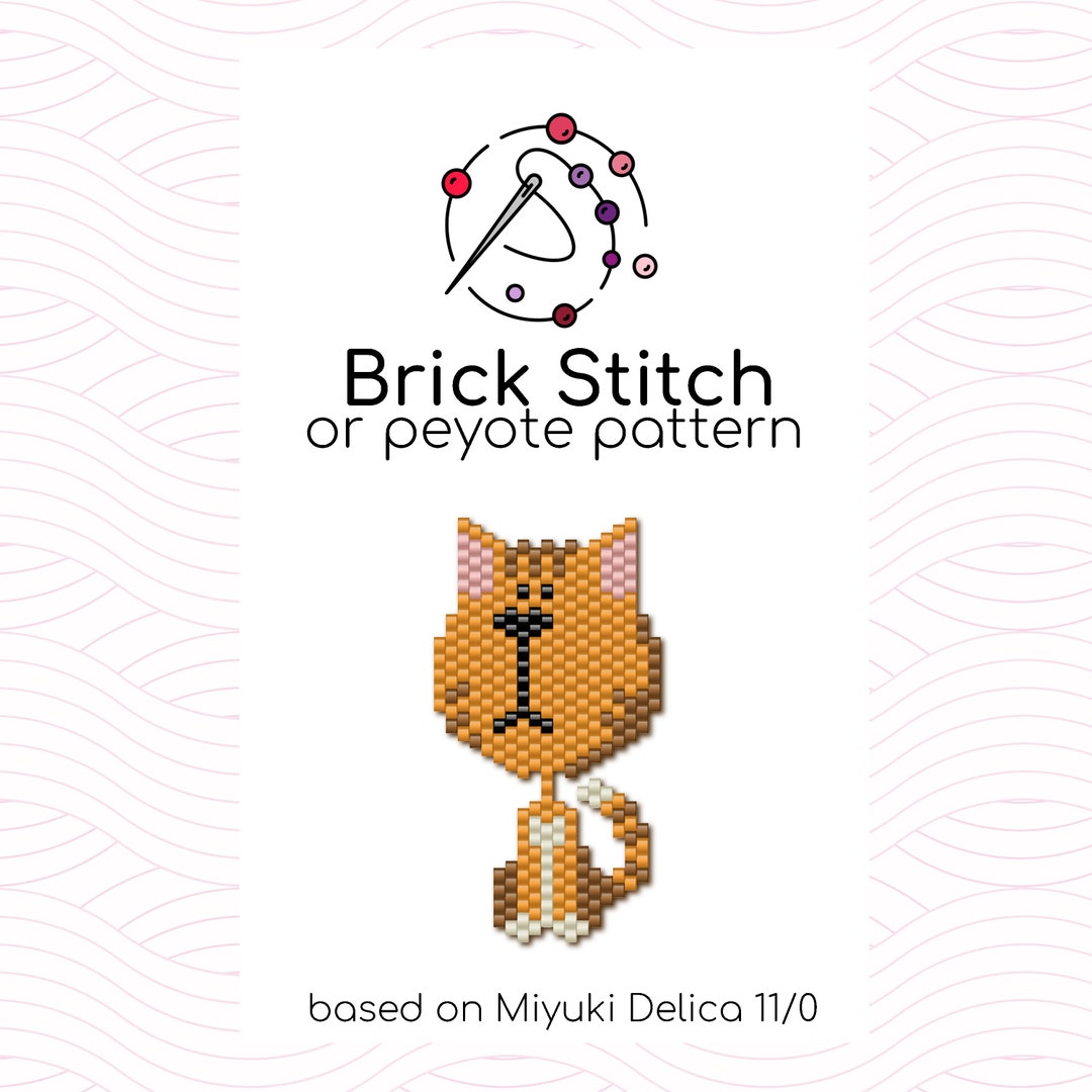 Red Cat Brick Stitch Pattern - Brick or Peyote Stitch Pattern Based on ...