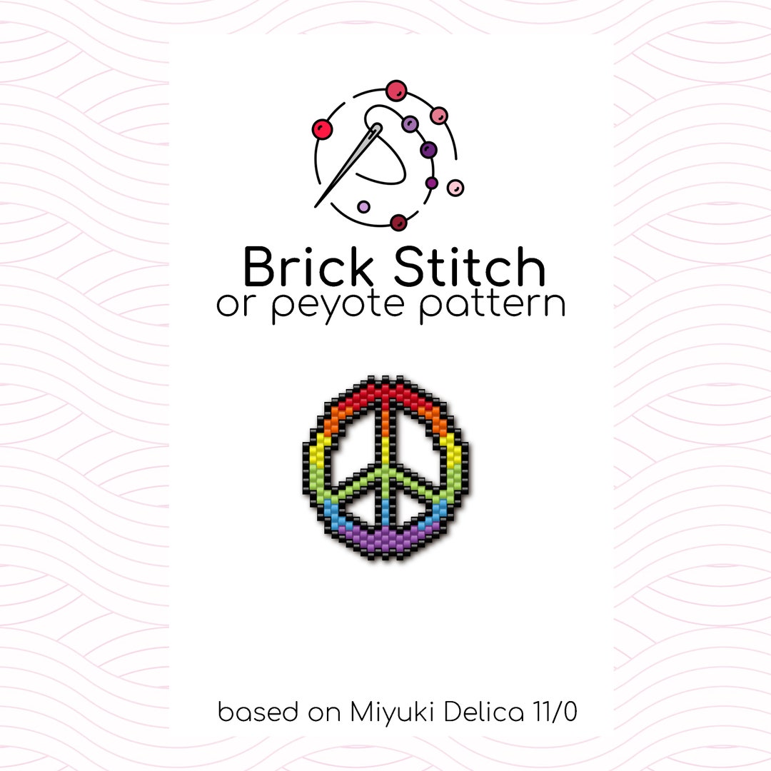 LGBTQ Flag - Peace Sign Brick Stitch Pattern - Brick or Peyote Stitch ...