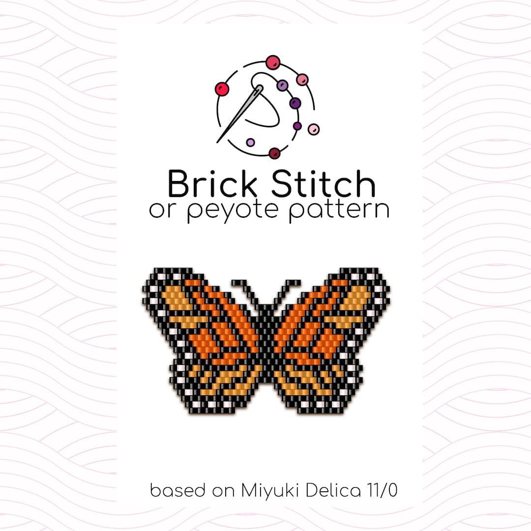 Monarch Butterfly Brick Stitch Pattern - Brick or Peyote Stitch Pattern ...