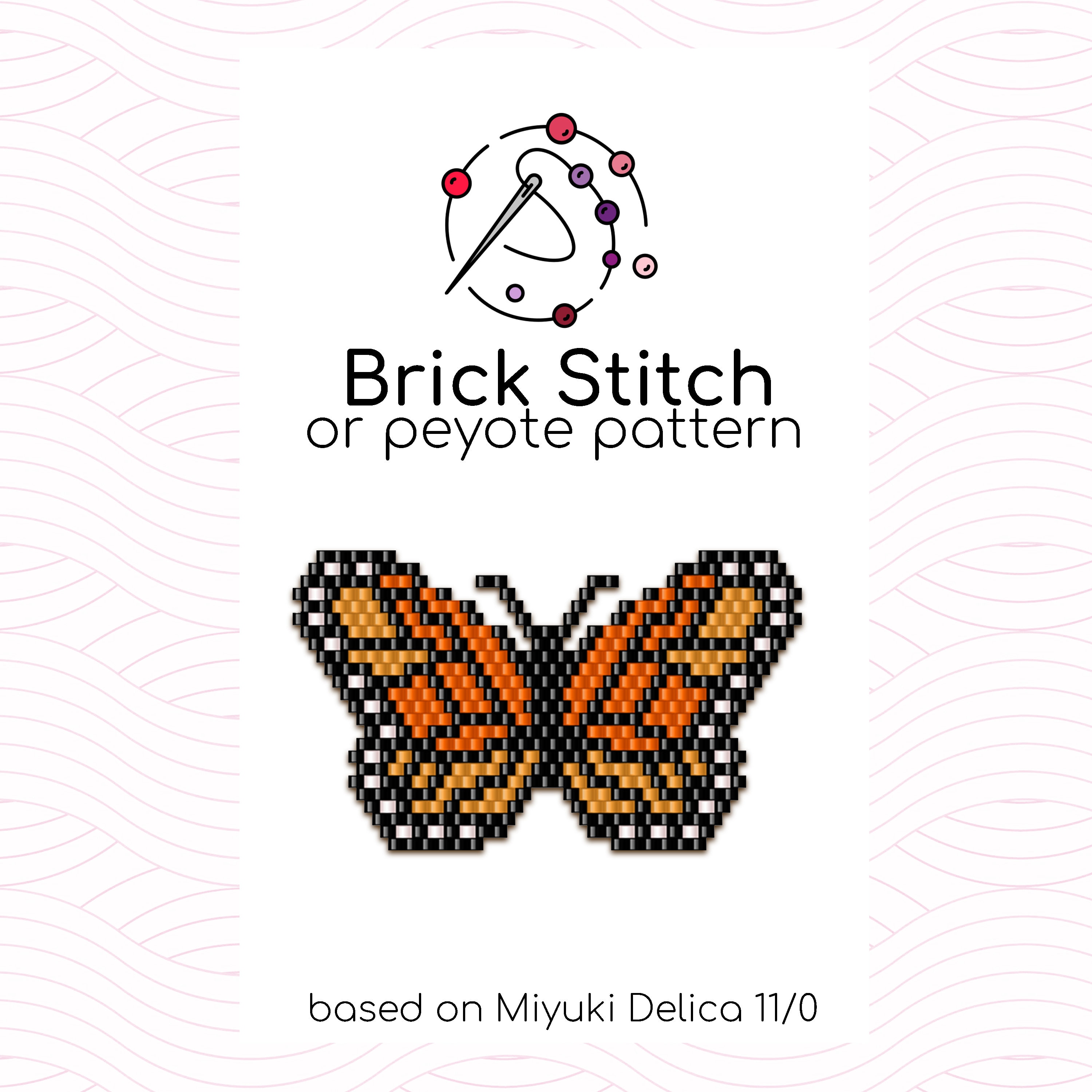 Monarch Butterfly Brick Stitch Pattern - Brick or Peyote Stitch Pattern ...