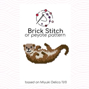 Happy Otter Brick Stitch Pattern - Brick or Peyote Stitch Pattern Based ...