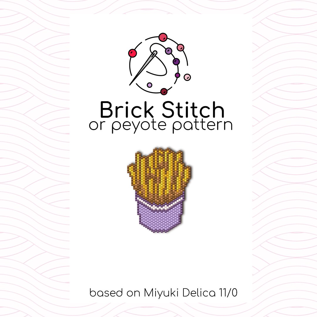 French Fries Brick Stitch Pattern - Brick or Peyote Stitch Pattern ...