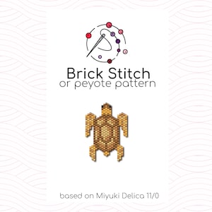 Small Sea Turtle Brick Stitch Pattern - Brick or Peyote Stitch Pattern ...
