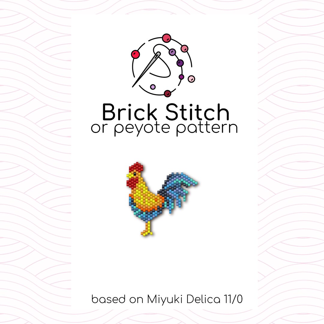 Chicken Brick Stitch Pattern - Brick or Peyote Stitch Pattern Based on ...